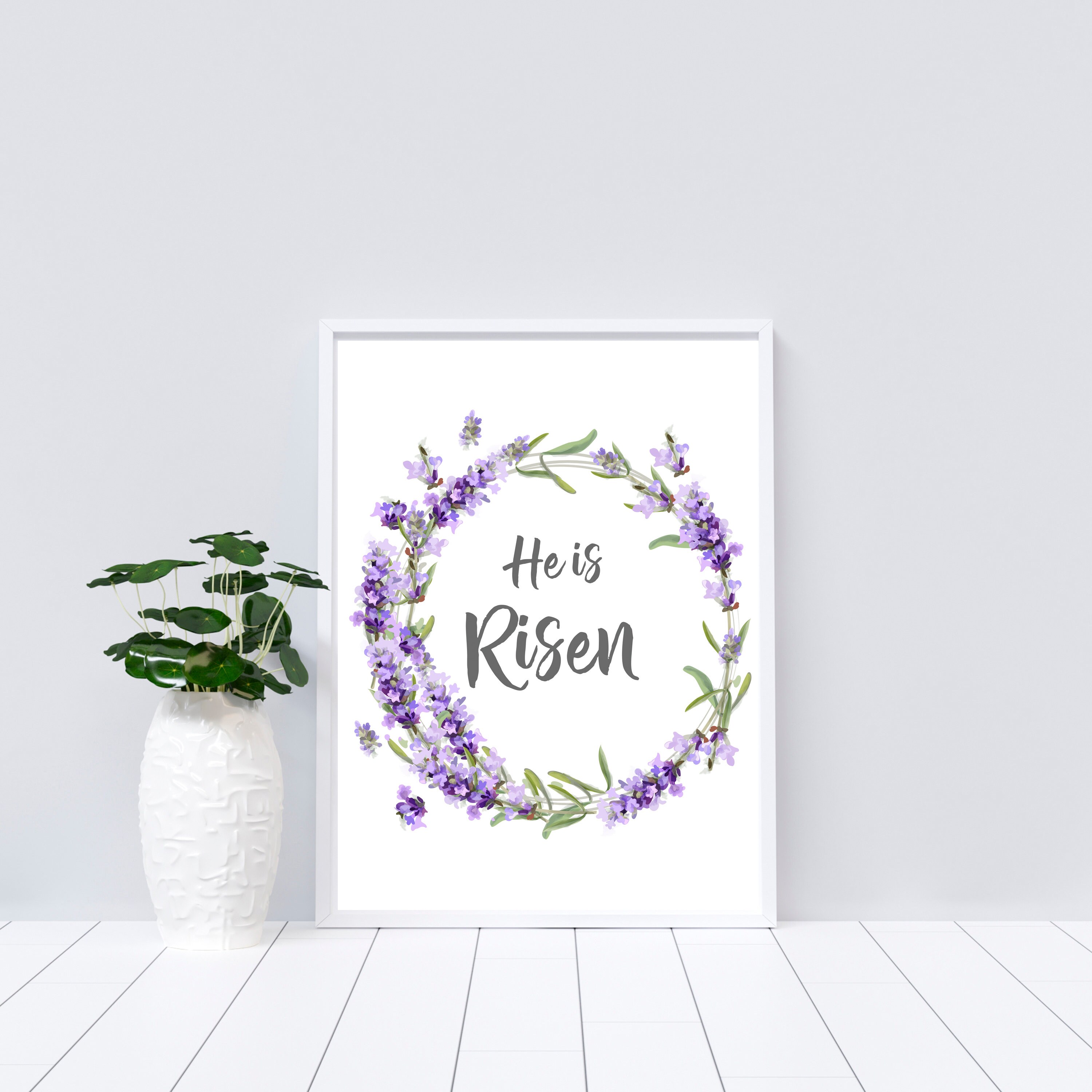 He is Risen Bible Verse Printable Wall Art Digital Download | Etsy