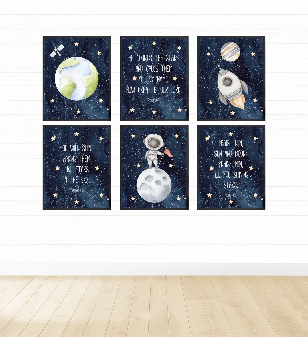 Space Printable Wall Art With Bible Verses, Digital Space Prints, Space ...
