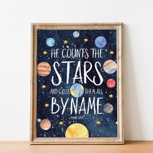 Space Printable Wall Art With Bible Verse, Digital Download, Outer ...