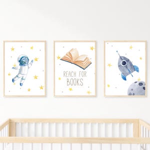 Reading Corner Printable Wall Art, Digital Download, Space Themed ...
