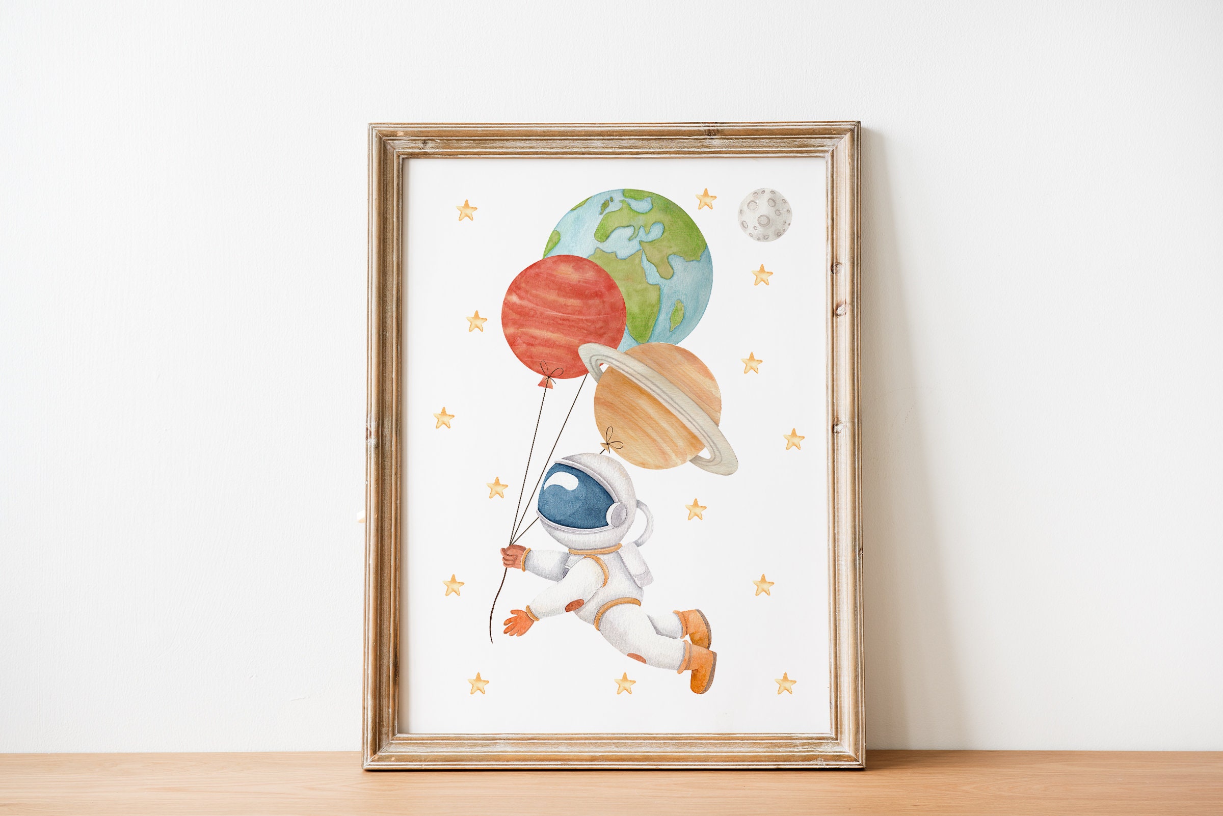 Watercolor Outer Space Printable Wall Art Set Digital | Etsy