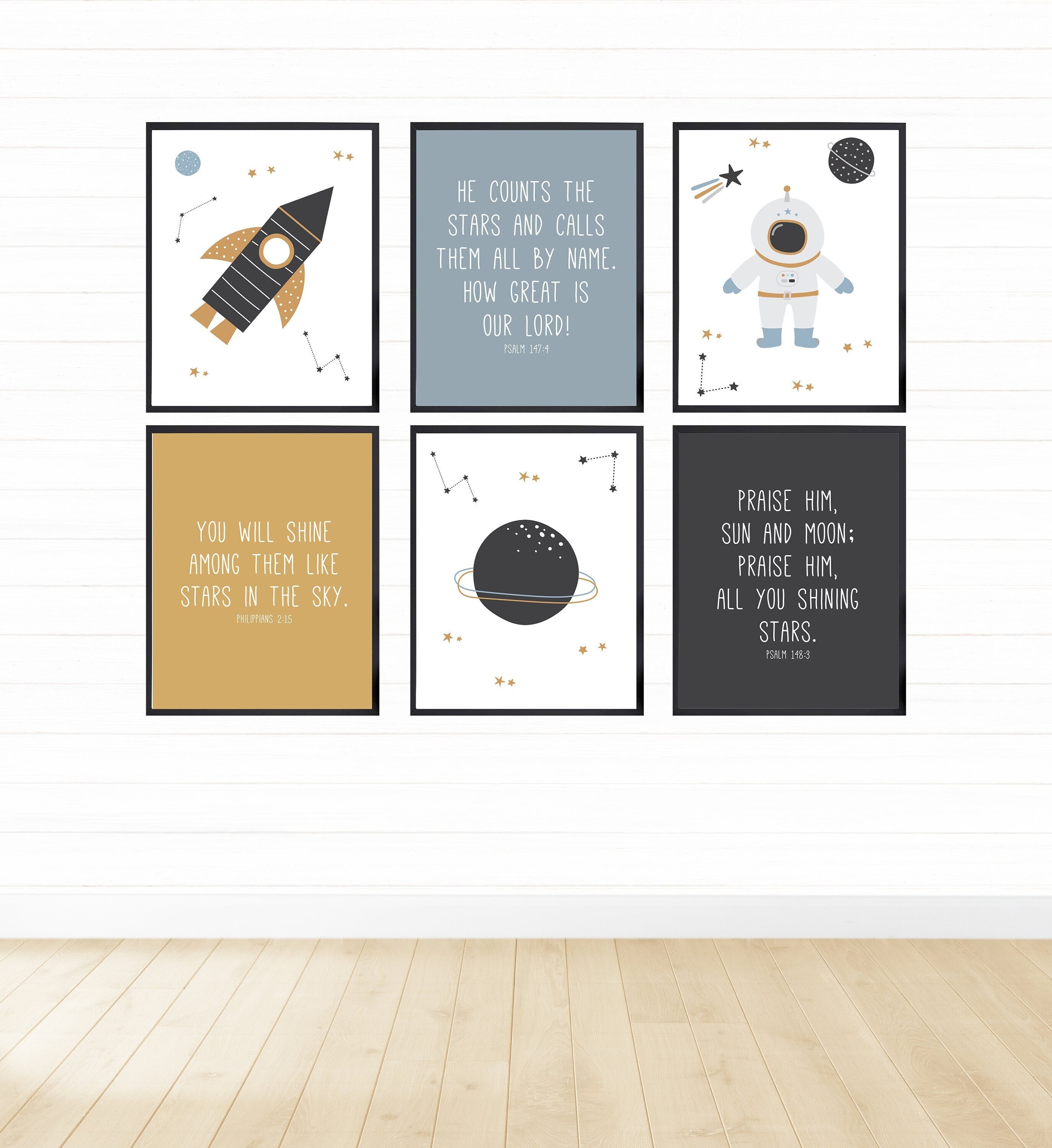 Outer Space Bible Verse Prints: Printable Christian Nursery Decor ...