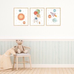 Watercolor Outer Space Printable Wall Art, Space Themed Nursery, Space ...