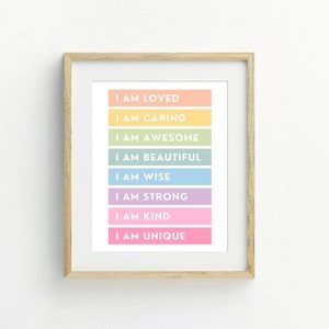 Kids Positive Affirmations Printable Wall Art, Educational Poster ...