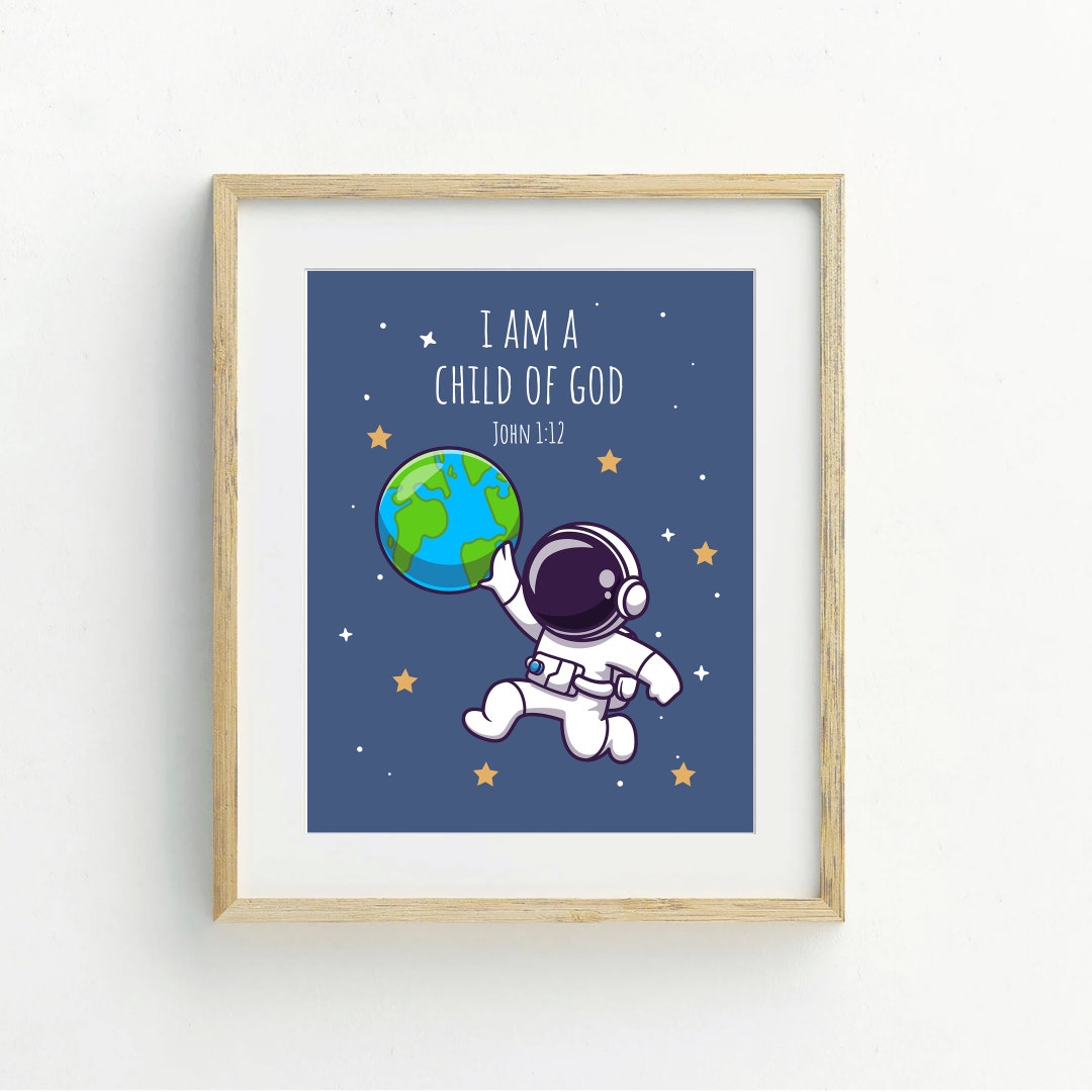 Outer Space Bible Verse Printable Wall Art | Digital Download | John 1: ...