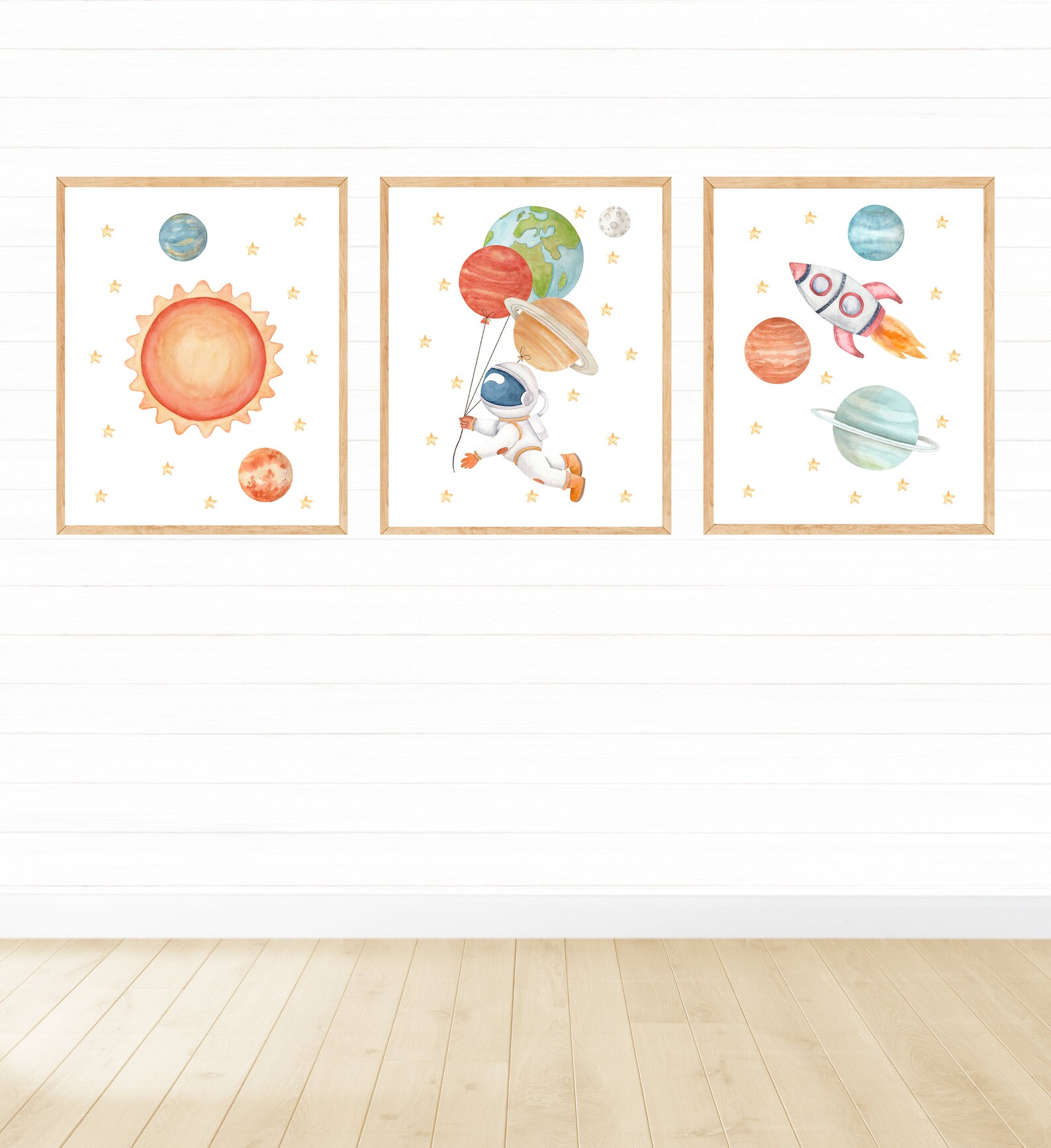 Watercolor Outer Space Printable Wall Art Set Digital - Etsy