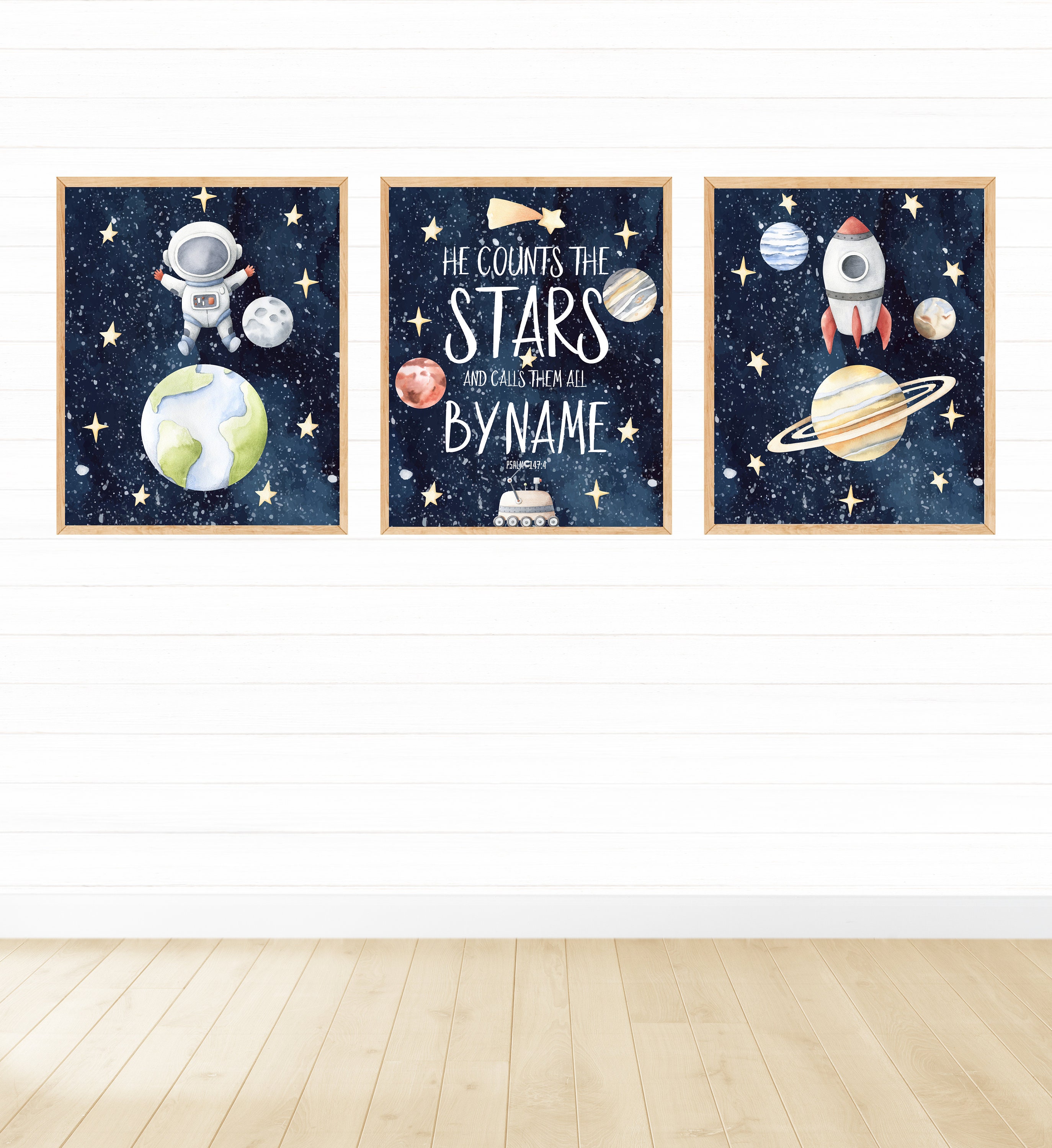 Printable Watercolor Outer Space Wall Art Digital Download | Etsy