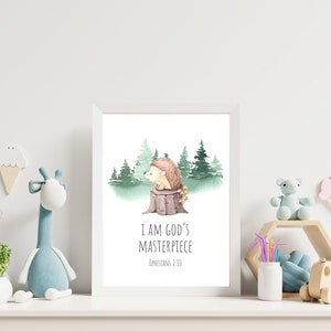 Woodland Animals With Bible Verses Printable Wall Art Set - Etsy