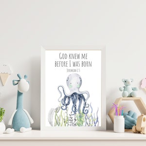 Ocean Themed Bible Verse Printable Wall Art, Digital Download ...