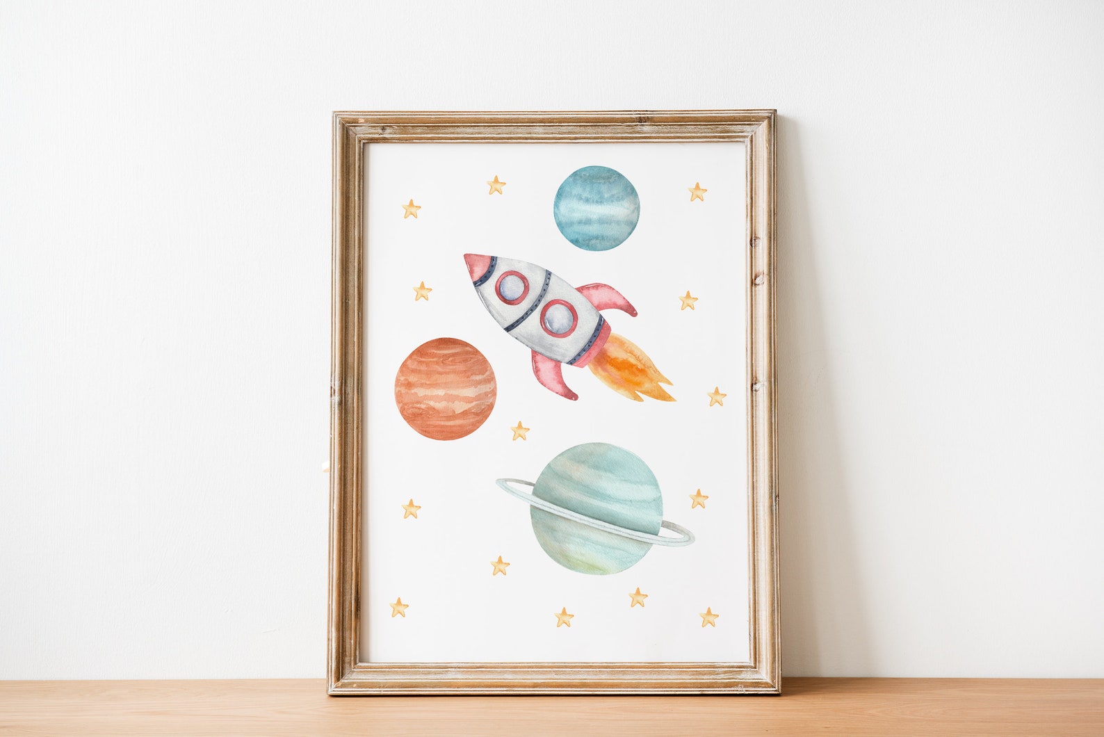 Watercolor Outer Space Printable Wall Art Set Digital - Etsy