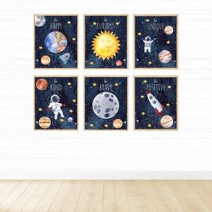 Printable Watercolor Space Wall Art Set Digital Download - Etsy