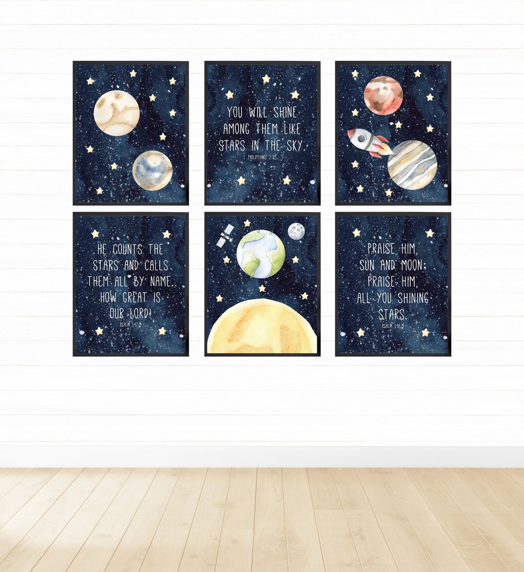 Outer Space Printable Wall Art With Bible Verses, Digital Download ...