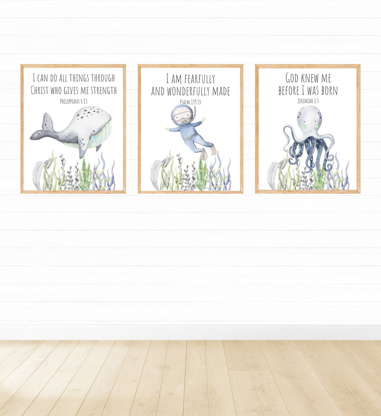 Ocean Themed Bible Verse Printable Wall Art Digital Download | Etsy