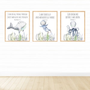 Ocean Themed Bible Verse Printable Wall Art, Digital Download ...