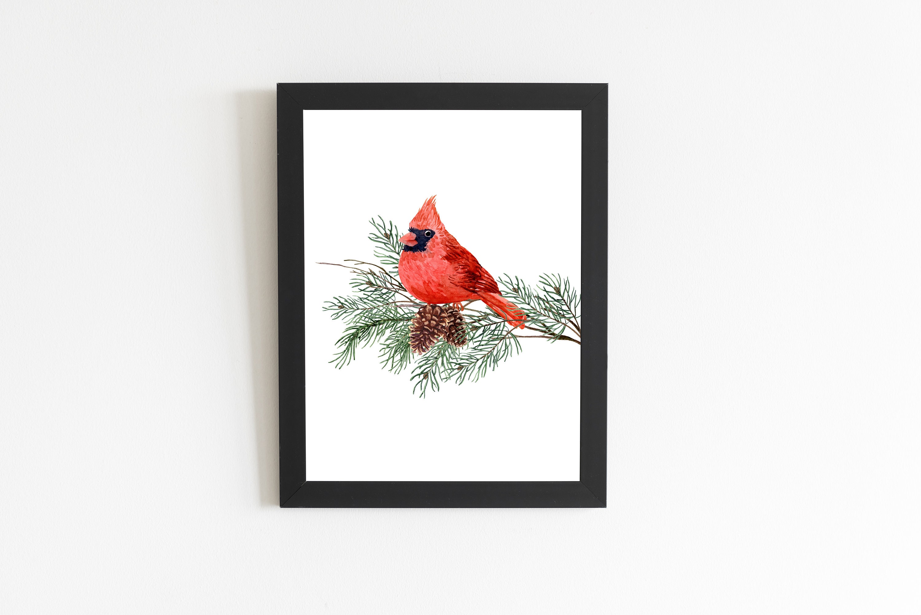 Watercolor Cardinal Wall Art for Home Decor Printable Wall | Etsy