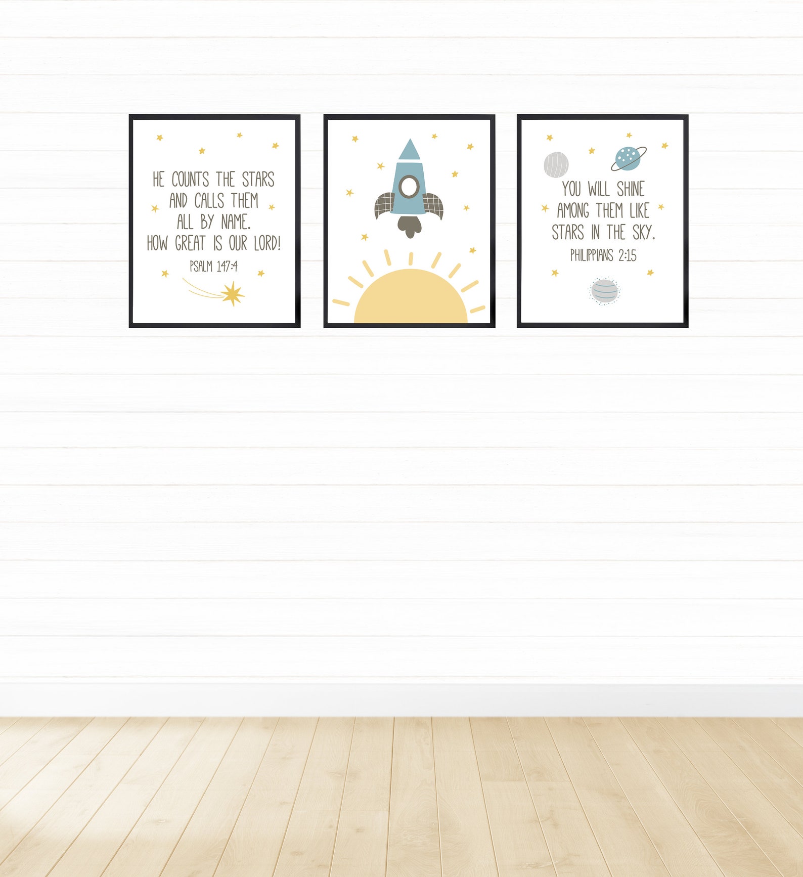 Space Wall Art With Bible Verse Printable Wall Art Digital - Etsy