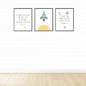 Space Wall Art With Bible Verse Printable Wall Art Digital - Etsy