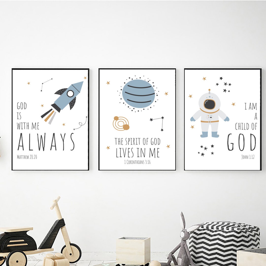 Outer Space Printable Wall Art With Bible Verse, Digital Download ...