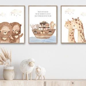Noah's Ark Printable Wall Art, Digital Download, Nursery Decor, Kids ...