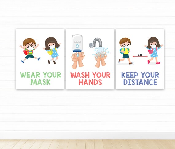 Classroom Covid Rules Printable Wall Art Digital Download | Etsy