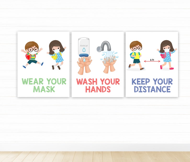 Classroom Covid Rules Printable Wall Art Digital Download | Etsy