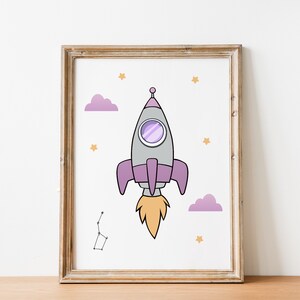 Space Girls Room Wall Art Digital Download Printable Wall | Etsy