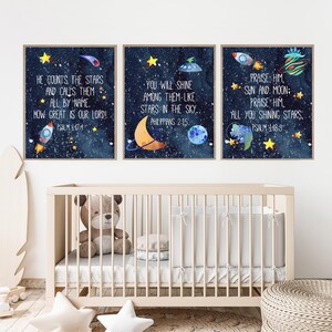 Outer Space Printable Wall Art With Bible Verses, Digital Download ...