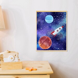 Set of 3 Outer Space Kids Wall Art Digital Download - Etsy