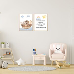 Noah's Ark Prints, Printable Wall Art Set, Digital Download, Christian ...