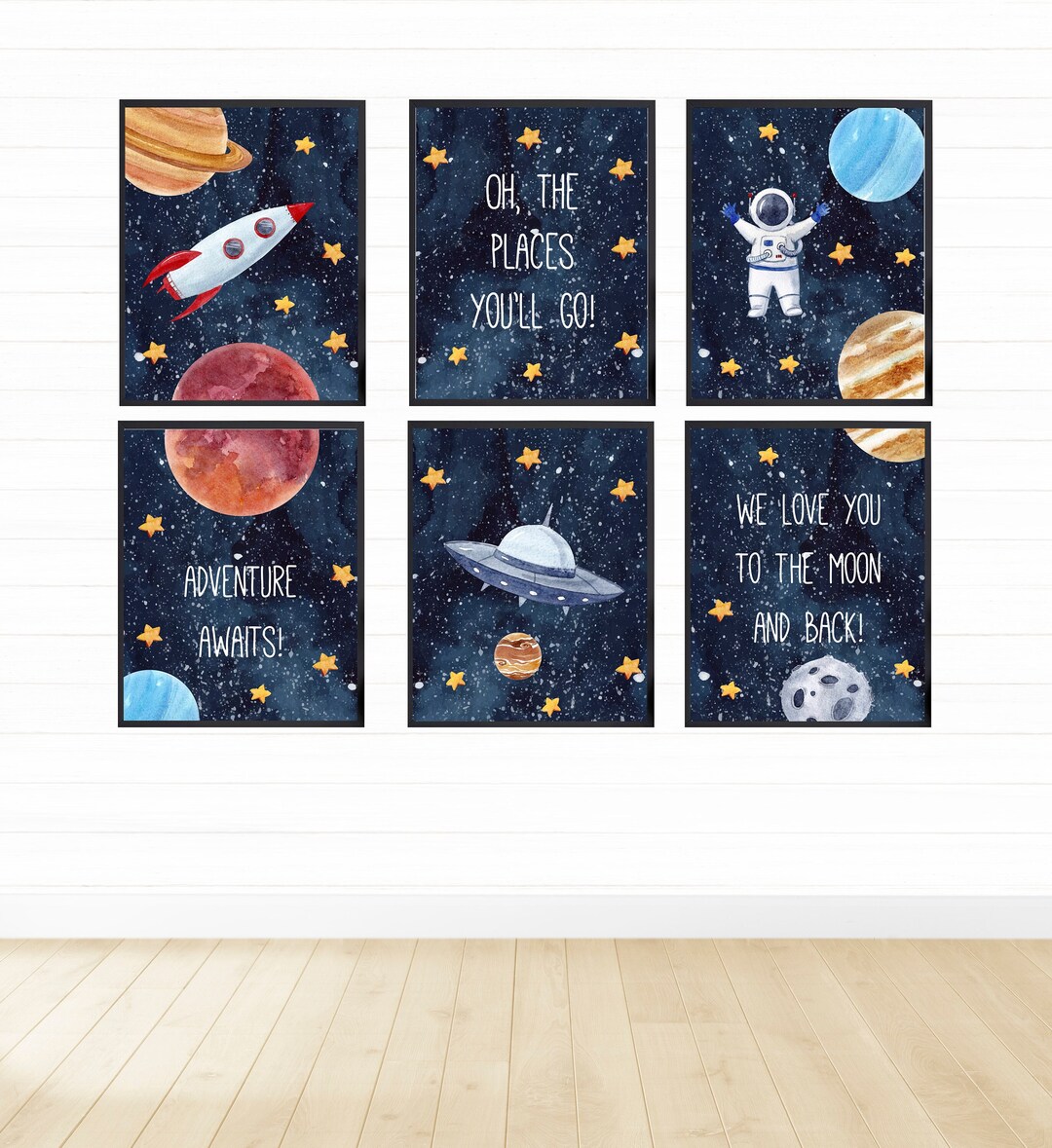 Outer Space Wall Art, Printable Wall Art, Celestial Nursery Decor ...