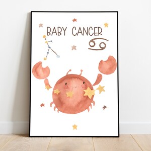 Printable Baby Cancer Zodiac Wall Art Digital Download - Etsy