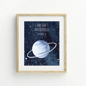Printable Bible Verse Wall Art Set, Digital Download, Space Themed ...