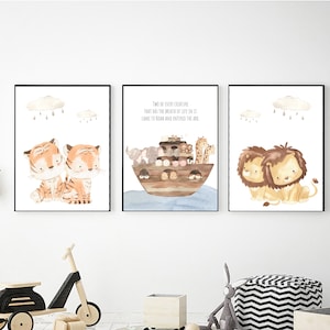 Noah's Ark Prints, Printable Wall Art, Digital Download, Christian ...