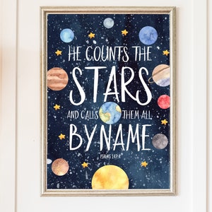 Space Printable Wall Art With Bible Verse, Digital Download, Outer ...