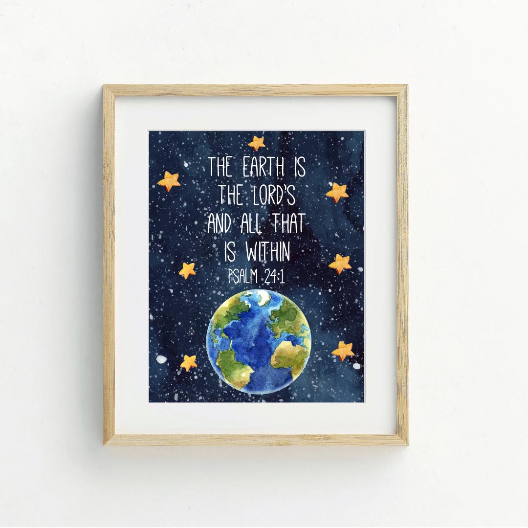 Celestial Psalm Printable Wall Art, Outer Space Themed Nursery Print ...