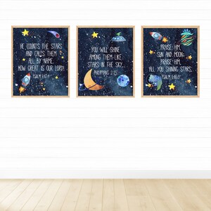 Outer Space Printable Wall Art With Bible Verses, Digital Download ...