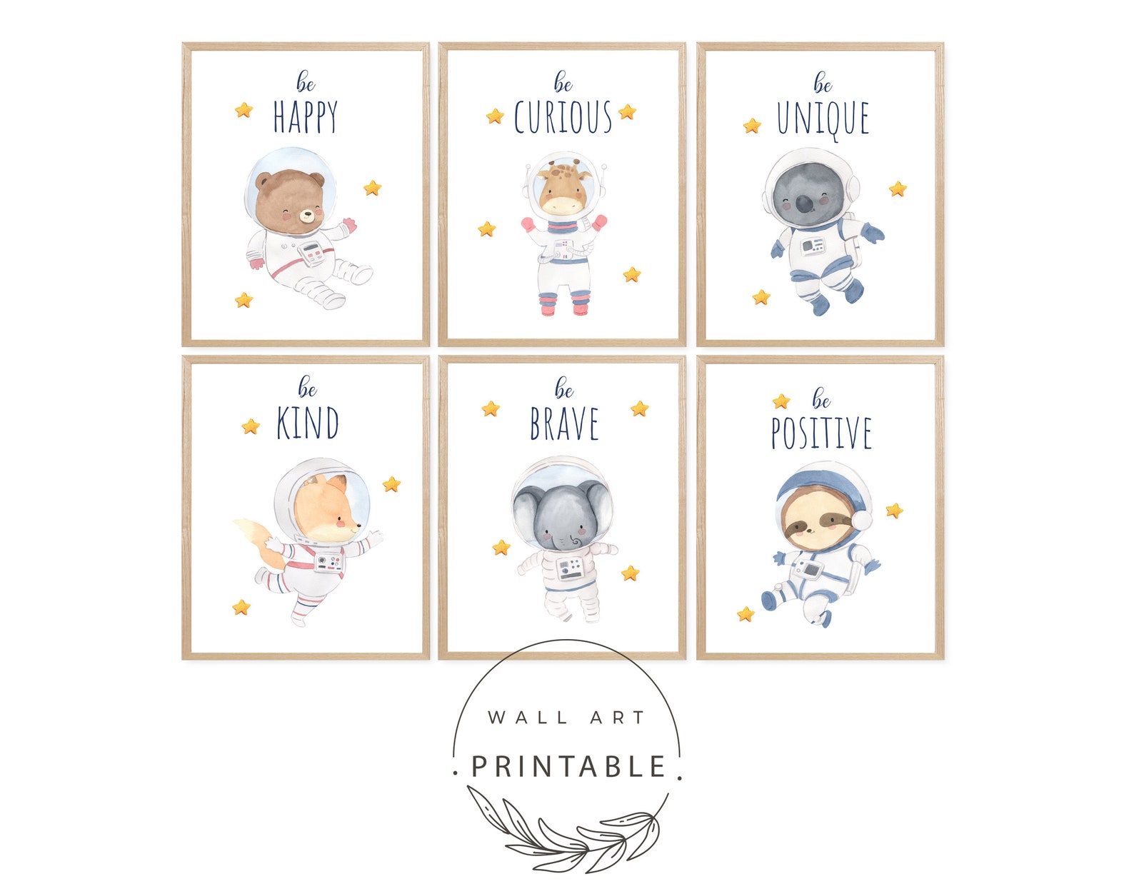 Animal Astronauts in Space Printable Wall Art Digital - Etsy
