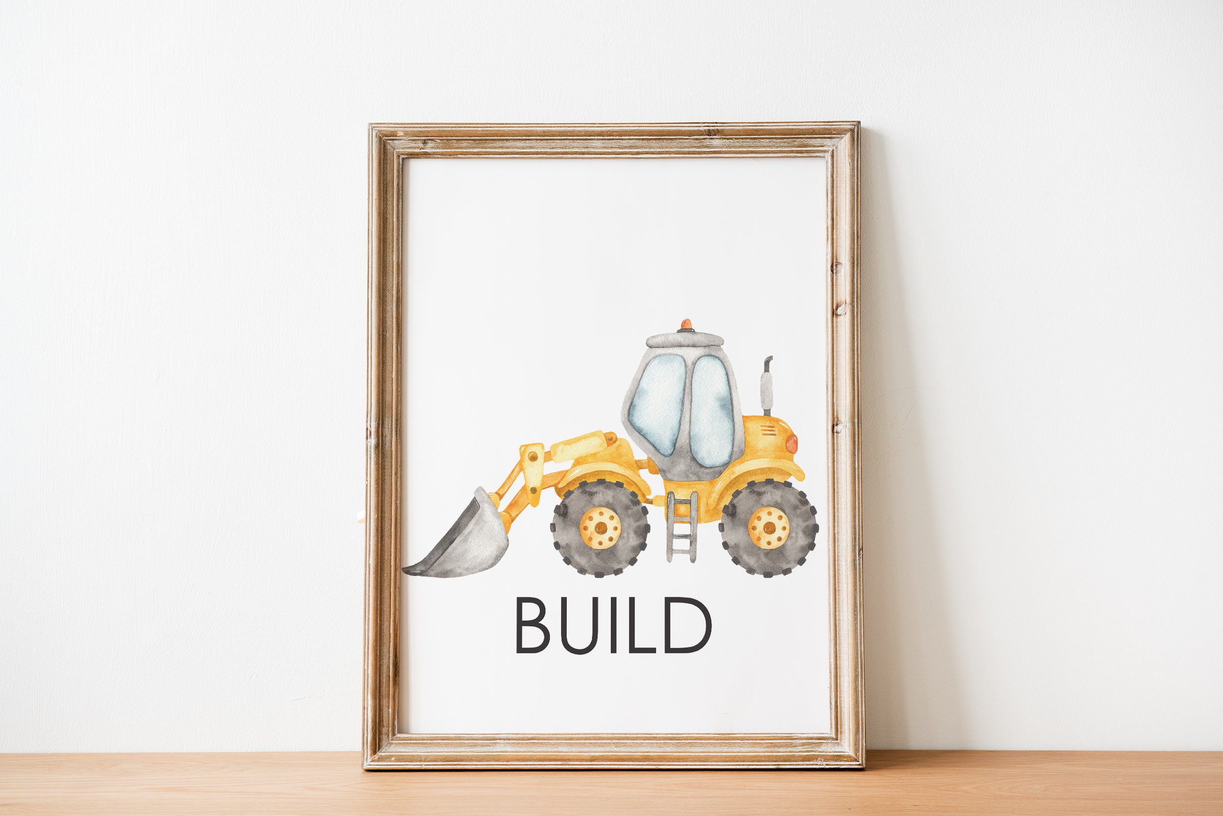 Construction Printable Wall Art Digital Download Nursery | Etsy