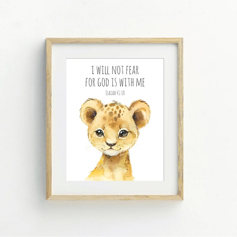 Printable Safari Animals Bible Verse Nursery Print: Watercolor ...