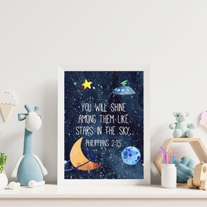 Outer Space Printable Wall Art With Bible Verses, Digital Download ...