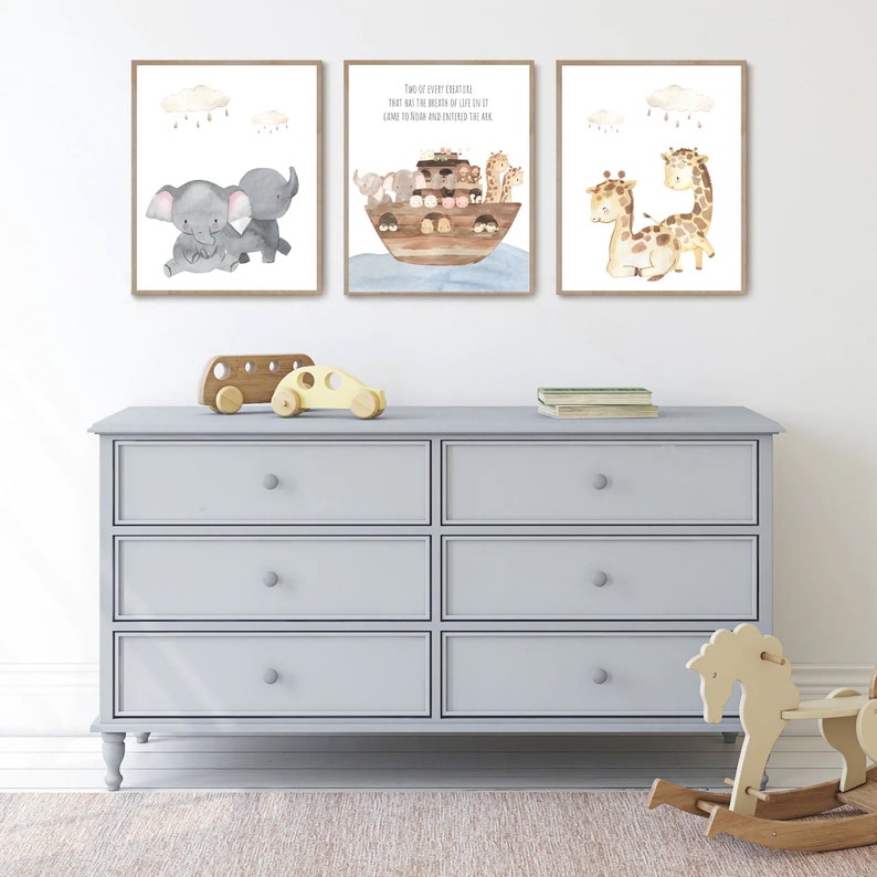 Noah's Ark Printable Wall Art Set of 3 Digital Download - Etsy