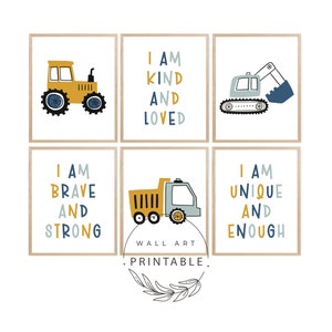 Construction Printable Wall Art, Affirmation for Kids Wall Art ...