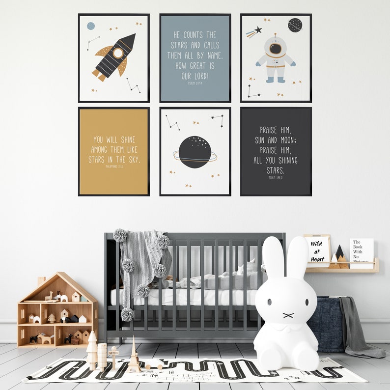 Outer Space Bible Verse Prints: Printable Christian Nursery Decor ...