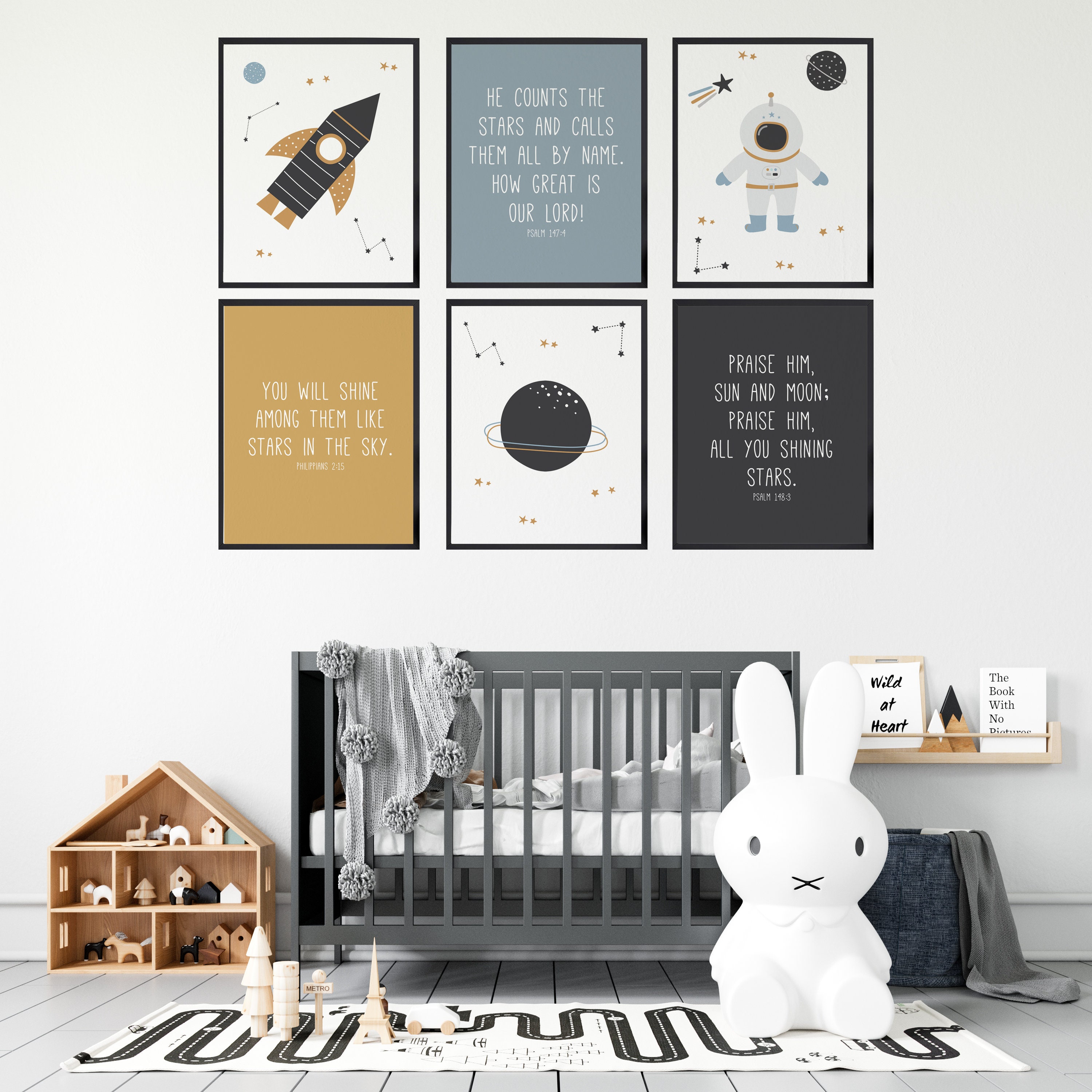 Outer Space Bible Verse Prints: Printable Christian Nursery Decor ...