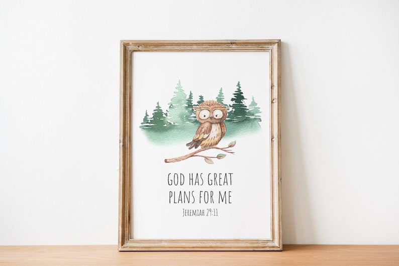 Woodland Animals With Bible Verses Printable Wall Art Set - Etsy