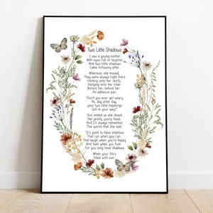Two Little Shadows Mom Poem Printable Wall Art, Poem for Mom, Mothers ...