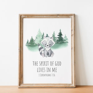Woodland Animals With Bible Verse Printable Wall Art, Digital Download ...