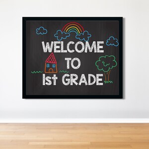 Welcome to 1st Grade Printable Sign for Classroom Decor | Etsy
