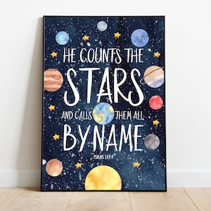 Space Printable Wall Art With Bible Verse, Digital Download, Outer ...