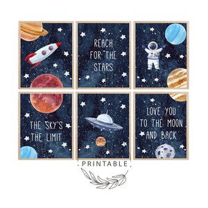 Outer Space Printable Wall Art, Digital Download, Kids Room Decor ...
